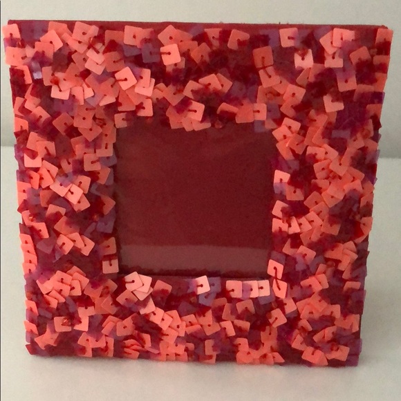Other | Melon Blood Red Opalescent Square Sequined Frame | Poshmark